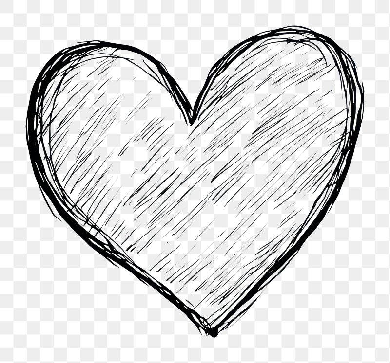 Black And White Heart Drawing Images | Free Photos, PNG Stickers ...