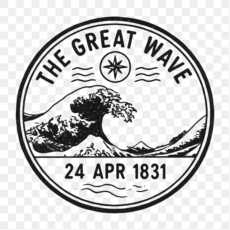 Vintage stamp featuring iconic wave | Free Photo Illustration - rawpixel