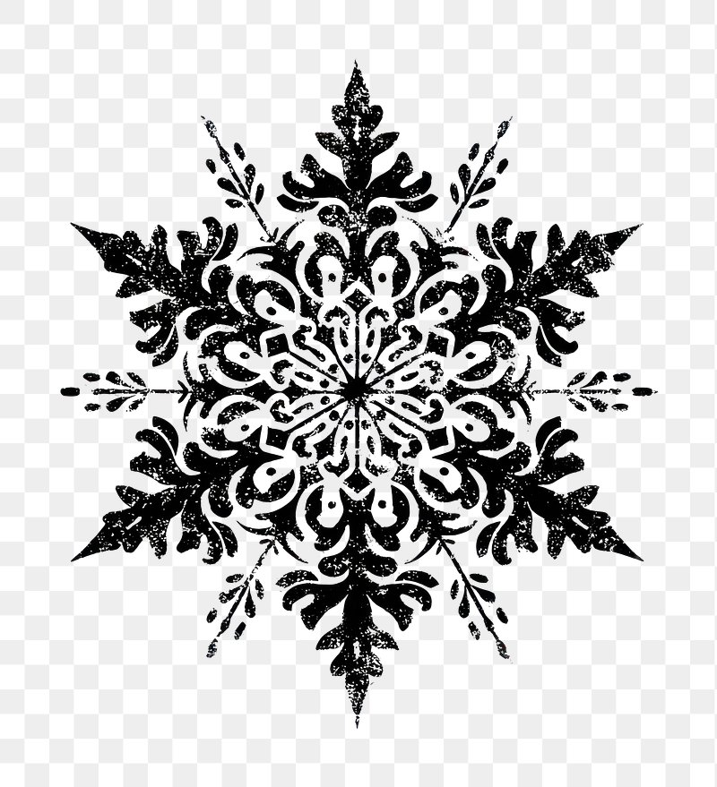 Snowflake Drawing Black Art PNG Christmas Images | Free Photos, PNG ...