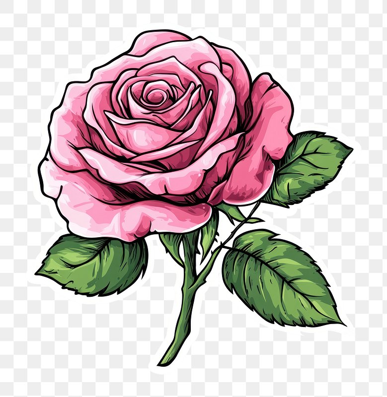PNG Pink rose sticker vector | Free PNG - rawpixel