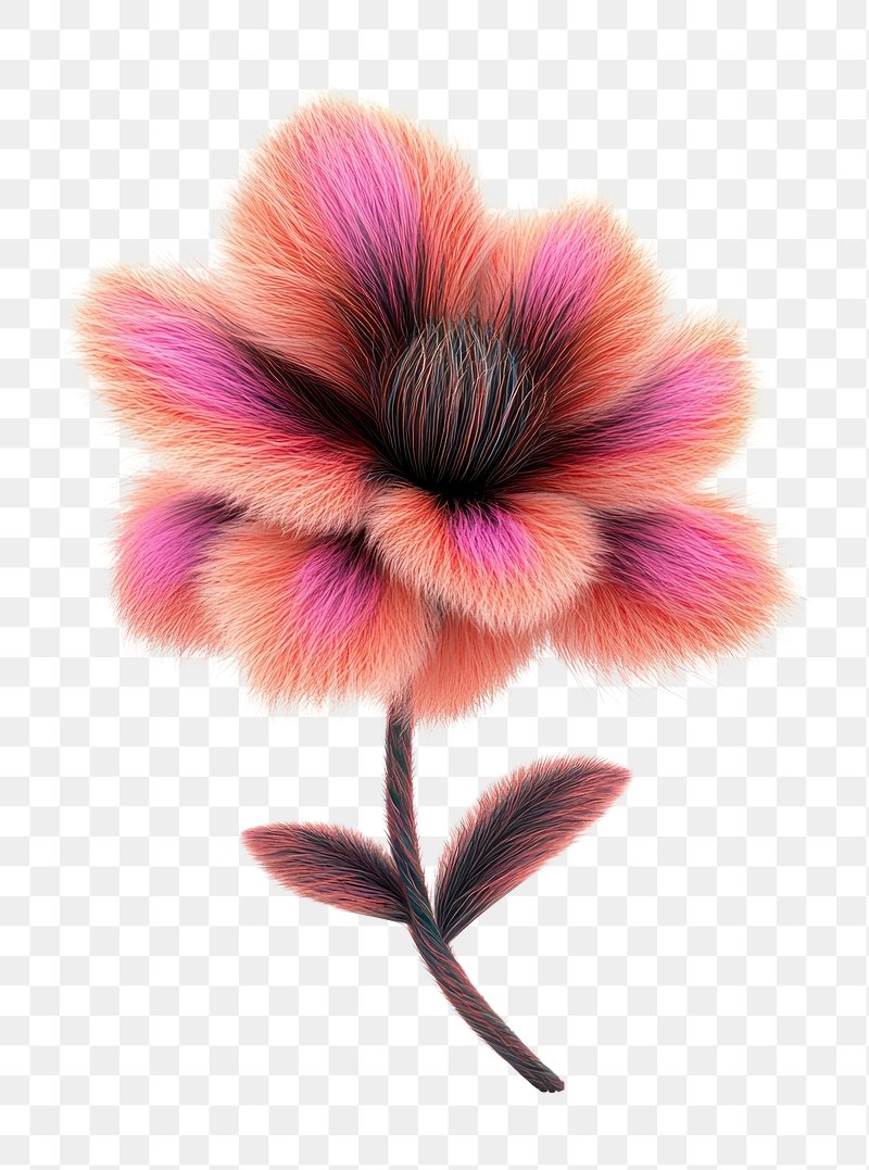 PNG Furry flower illustration unique | Free PNG - rawpixel