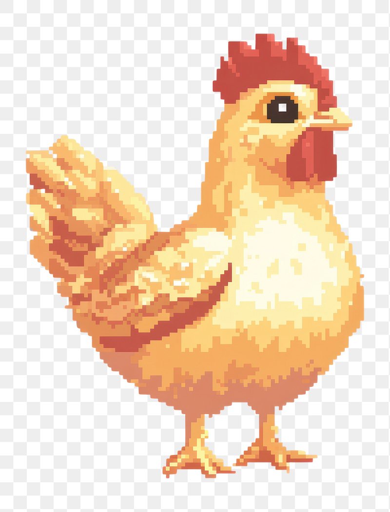 PNG Chicken illustration pixelated design | Premium PNG - rawpixel