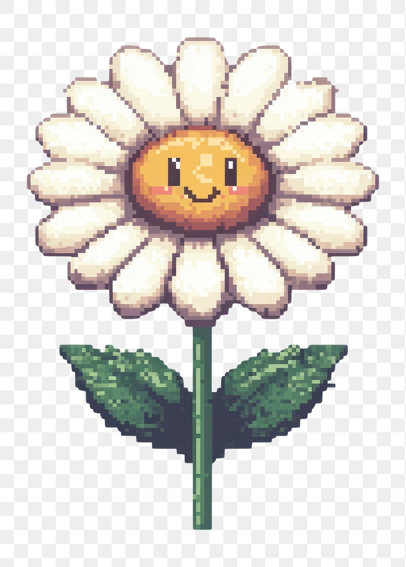 PNG Daisy illustration pixelated flower | Free PNG - rawpixel