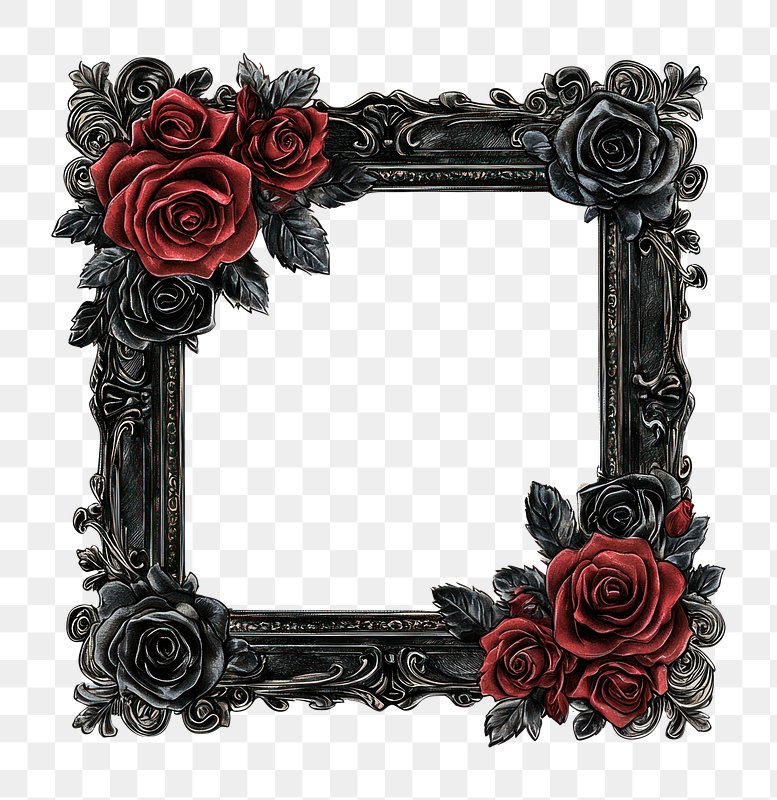 PNG Gothic Square frame roses | Free PNG - rawpixel