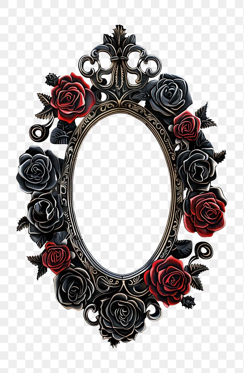 PNG Oval frame roses gothic | Free PNG - rawpixel