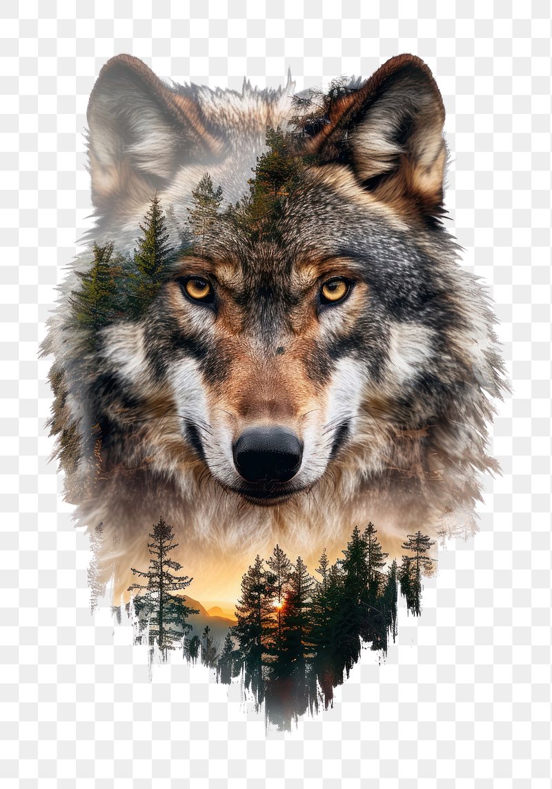 PNG Wolf trees exposure animal | Free PNG - rawpixel