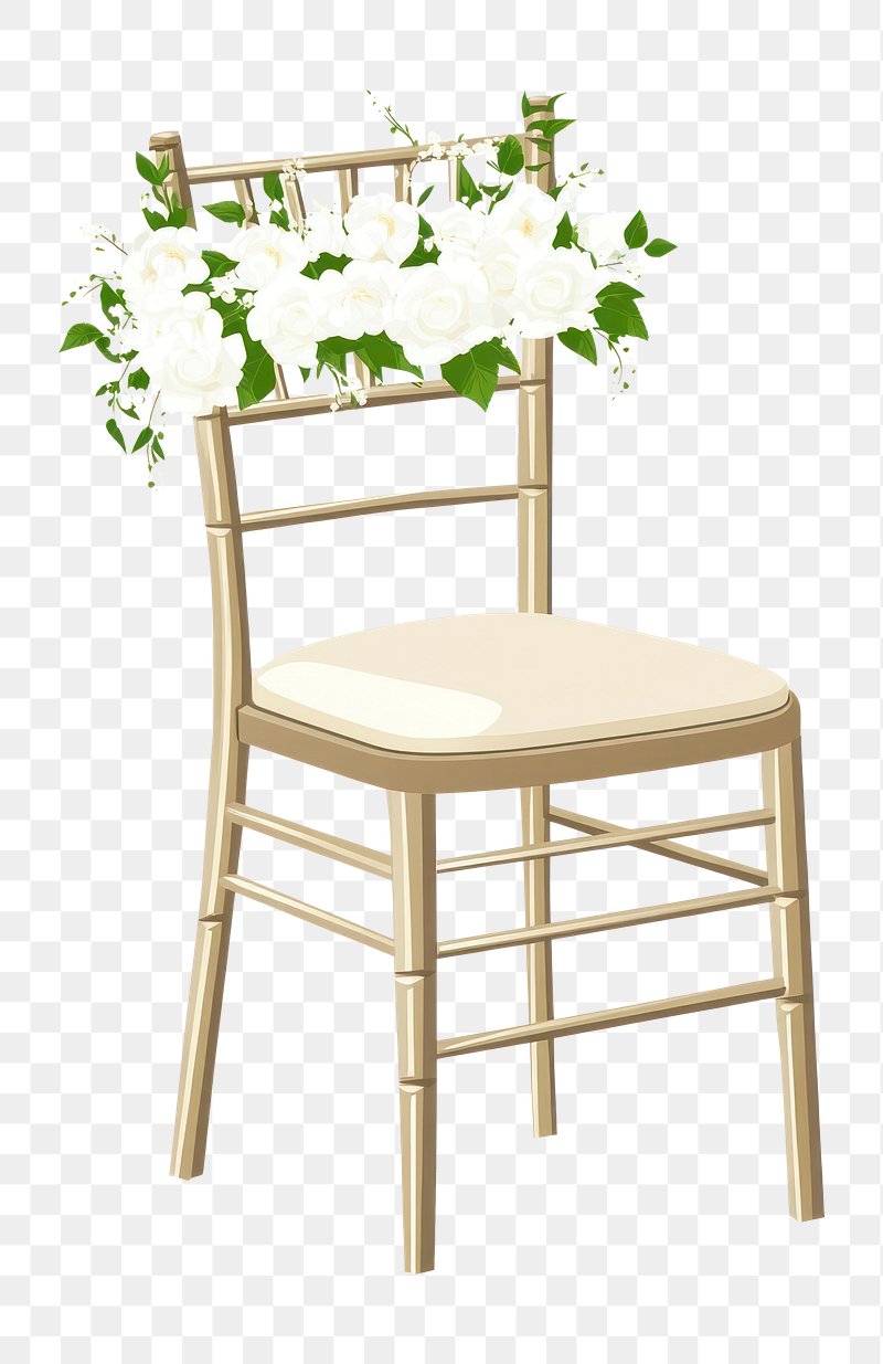 PNG Wedding chair flowers white | Free PNG - rawpixel