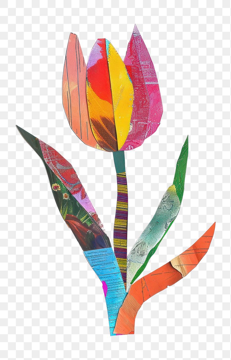 PNG Tulip collage paper cut | Free PNG - rawpixel