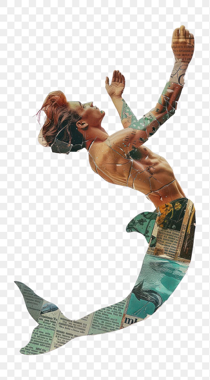 PNG Merman swim collage cutouts | Free PNG - rawpixel