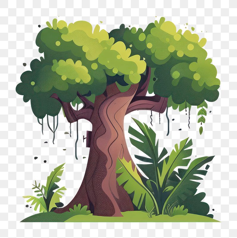 Cartoon Jungle Tree Trunk