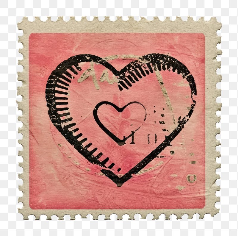 PNG Vintage postage stamp heart | Premium PNG - rawpixel