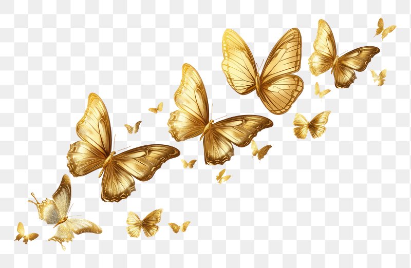 PNG Gold butterflies flying butterfly | Free PNG - rawpixel