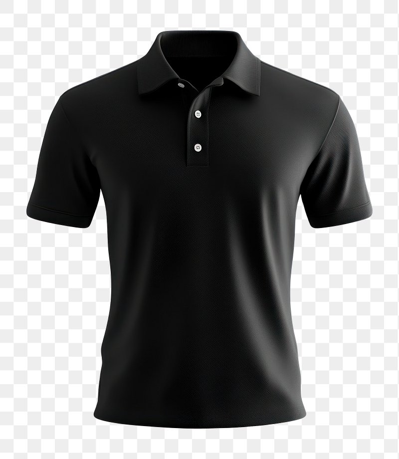 Plain Black Polo T Shirt Front Back