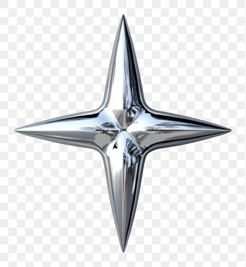 PNG four-pointed starburst metallic chrome | Free PNG - rawpixel