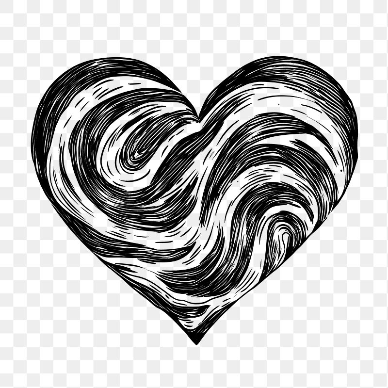 Black And White Heart Drawing Images | Free Photos, PNG Stickers ...