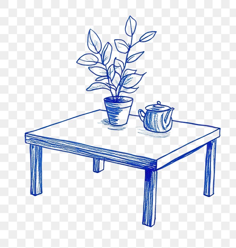 PNG Outline Coffee table drawing | Free PNG - rawpixel