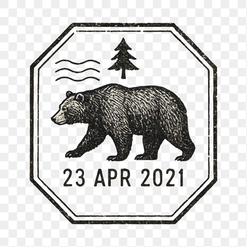 Bear Stamp Design Vintage Background Images | Free Photos, PNG Stickers ...