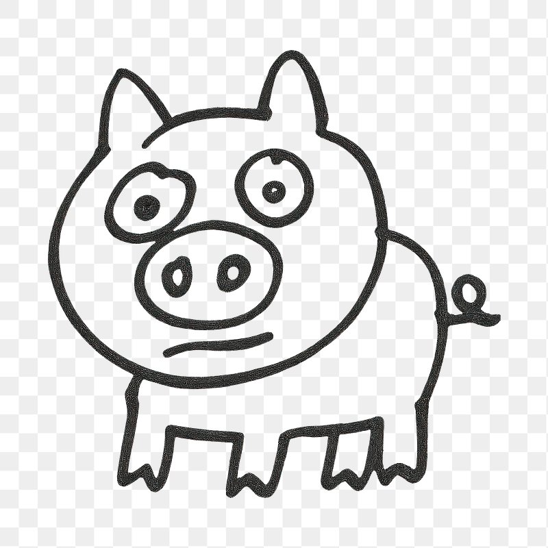 Pig Black And White Design Images | Free Photos, PNG Stickers ...
