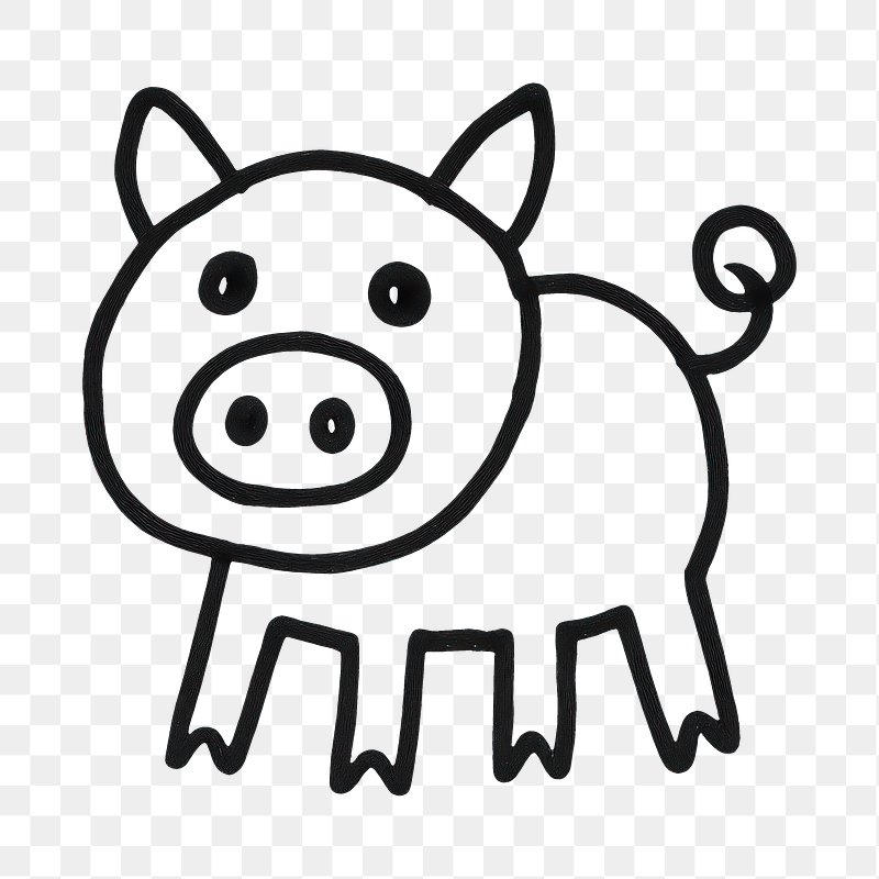 Pig Black And White Design Images | Free Photos, PNG Stickers ...