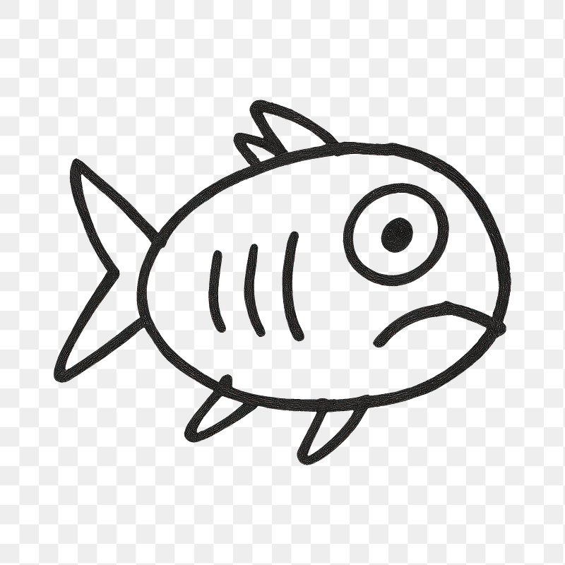 Black And White Fish Drawing Transparent Images | Free Photos, PNG ...