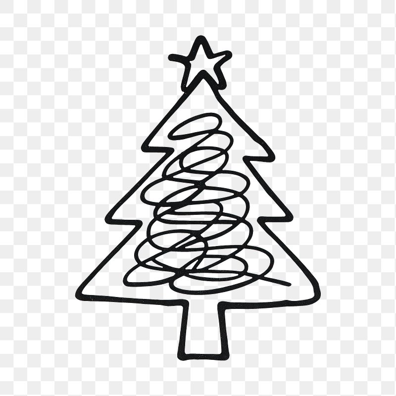 Christmas Tree Sketch Drawing Shadow Images | Free Photos, PNG Stickers ...