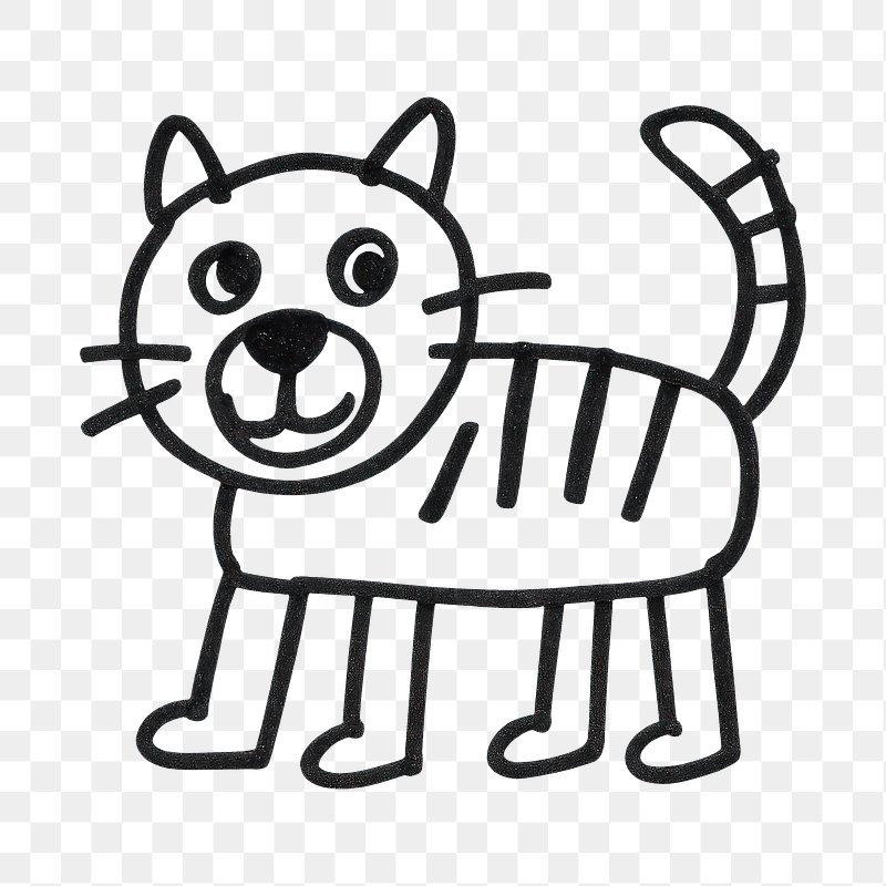 Funny Cat Drawing Background PNG Images | Free Photos, PNG Stickers ...