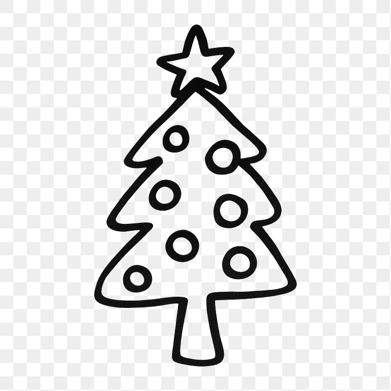 Christmas Tree Sketch Drawing Black Transparent Images | Free Photos ...