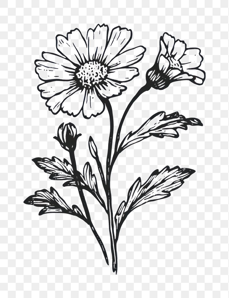 Flowers Simple Drawing Floral Images | Free Photos, PNG Stickers ...