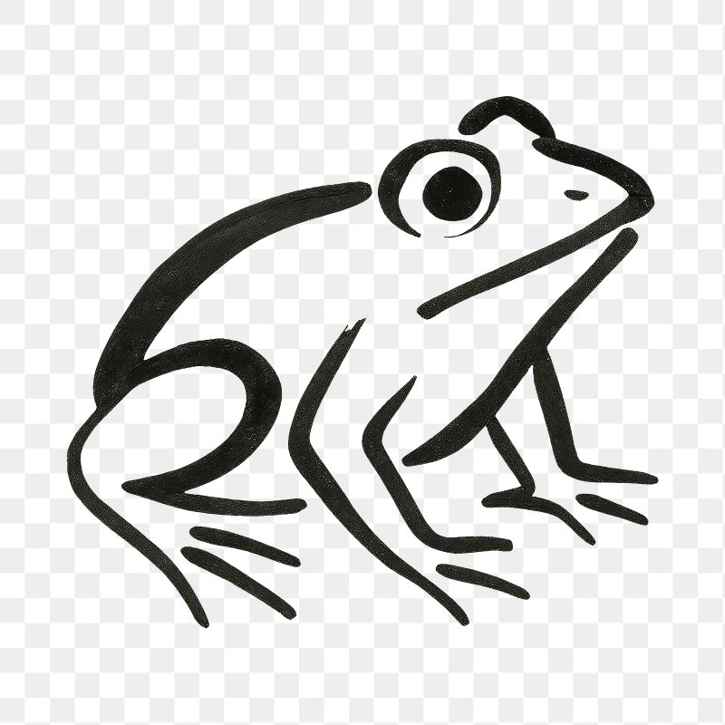 Frog Black And White Drawing Design PNG Images | Free Photos, PNG ...
