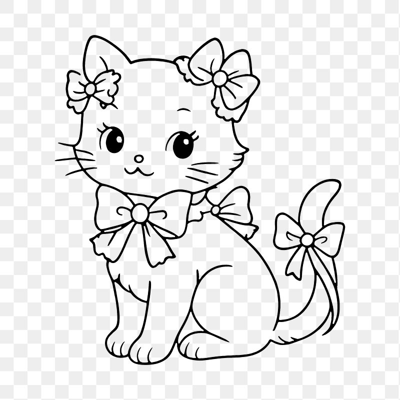 Kittens With Bow PNG Transparent Images | Free Photos, PNG Stickers ...