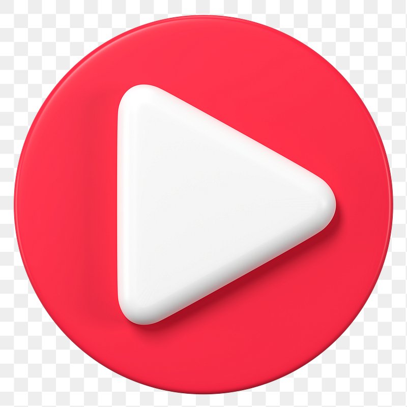 3D png play button clipart, | Free PNG Sticker - rawpixel