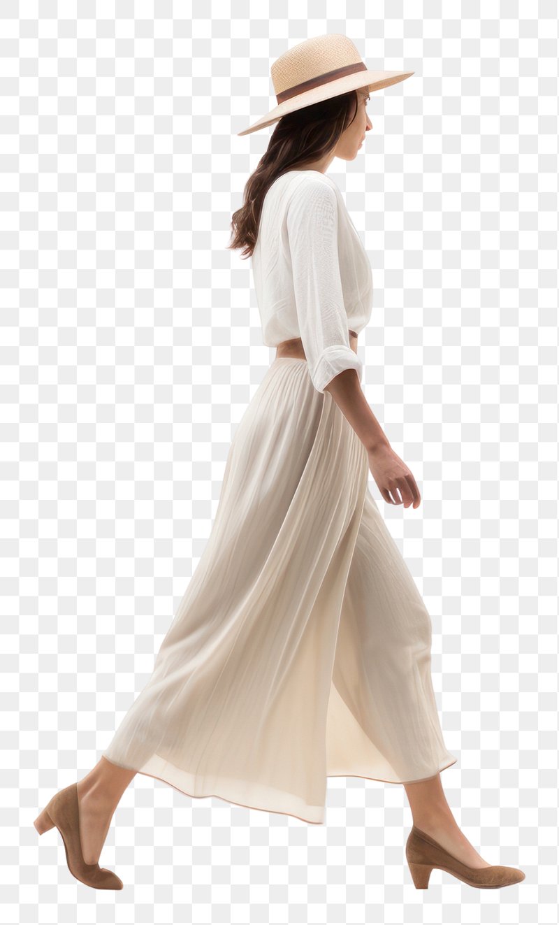 PNG woman walking fashion dress | Free PNG - rawpixel