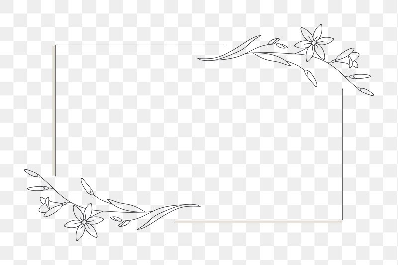 Minimal flower png frame, transparent | Premium PNG - rawpixel
