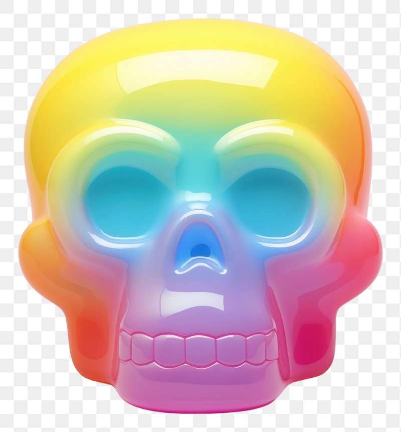 PNG Simple rainbow skull toy | Premium PNG - rawpixel