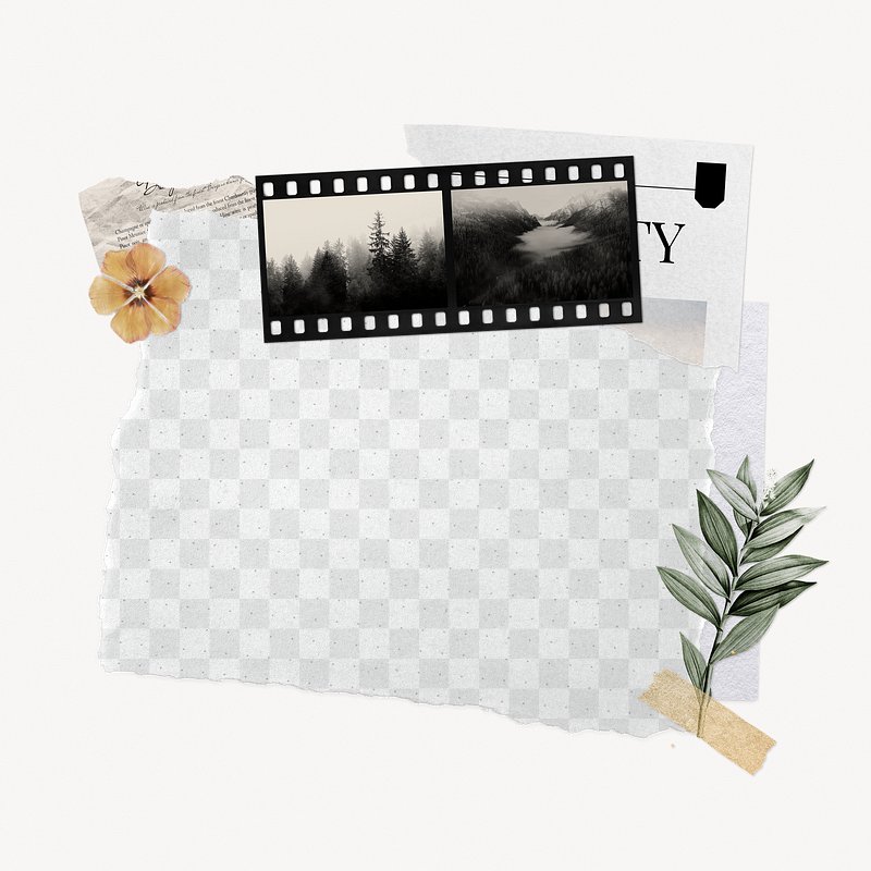 Ephemera collage png mockup ripped | Premium PNG Mockup - rawpixel