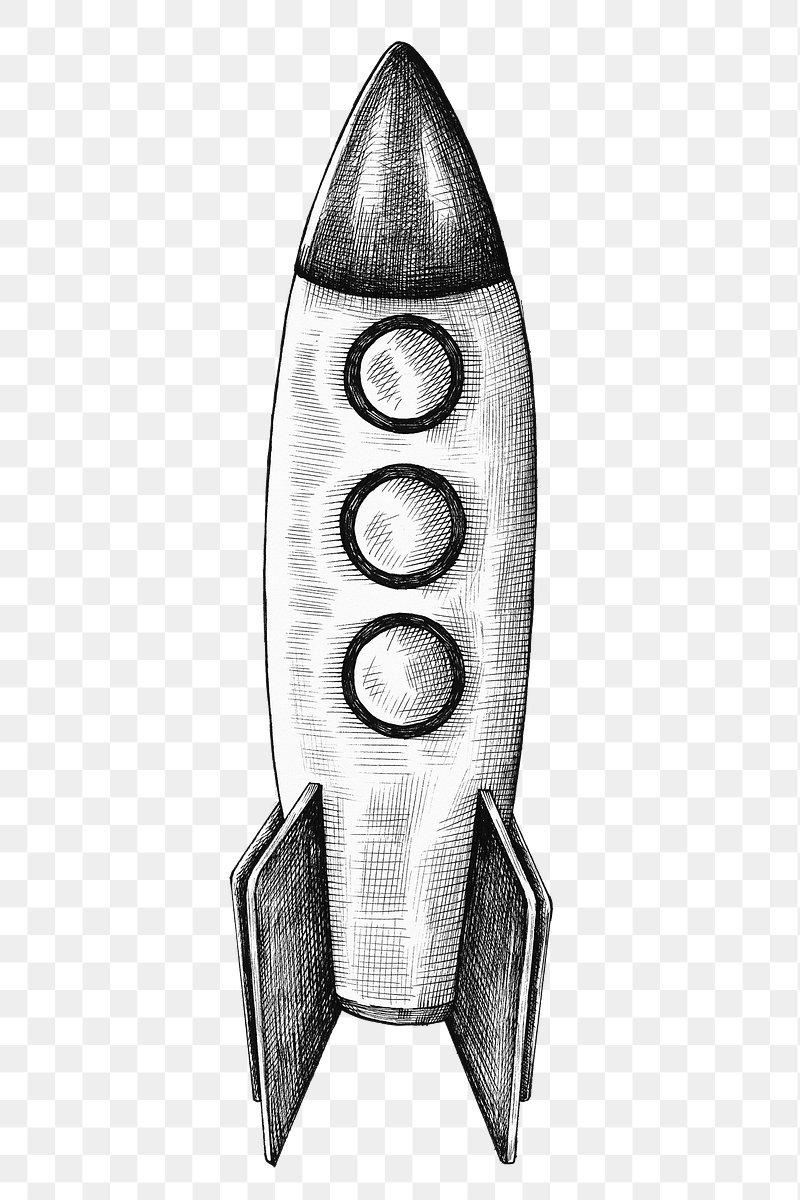 Rocketship Clipart Black And White