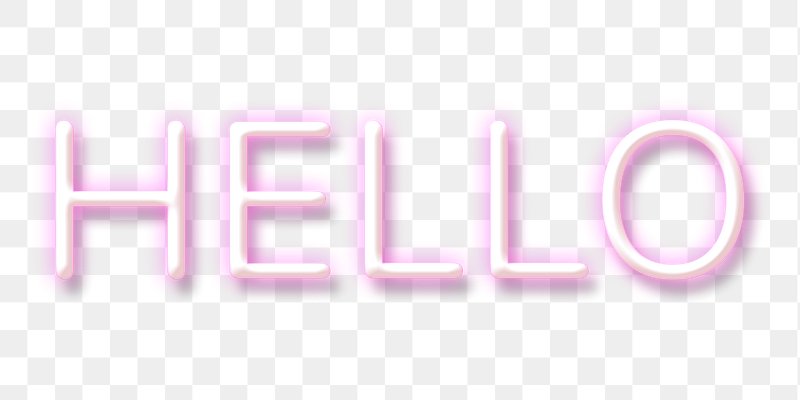 Glowing neon HELLO typography design | Free PNG Sticker - rawpixel