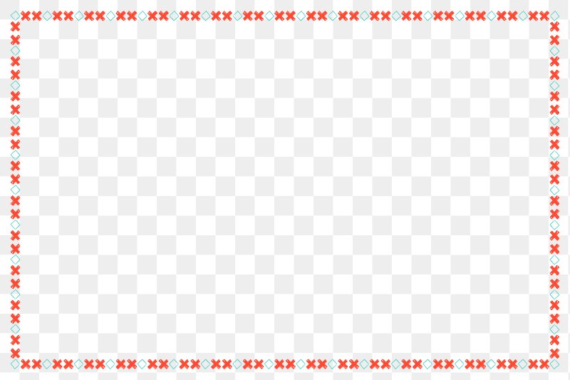Red and blue patterned frame | Free PNG Sticker - rawpixel