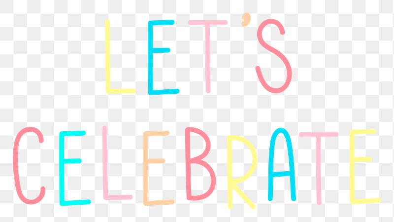 Png let's celebrate muticolored typography | Free PNG Sticker - rawpixel