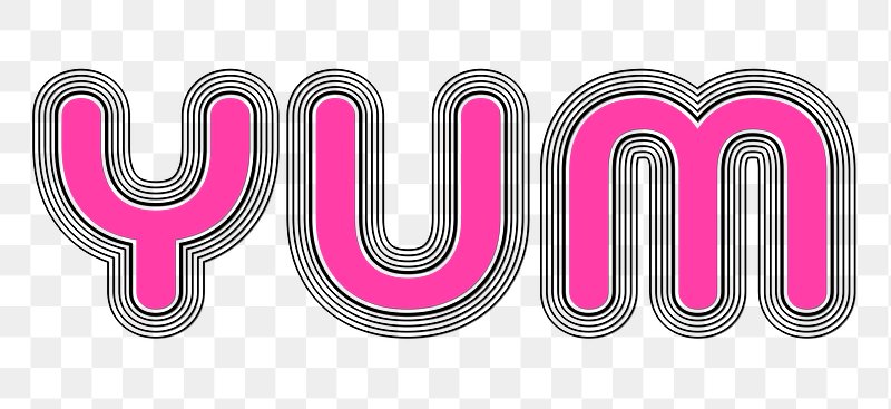 Yum transparent offset stroke word | Free PNG Sticker - rawpixel