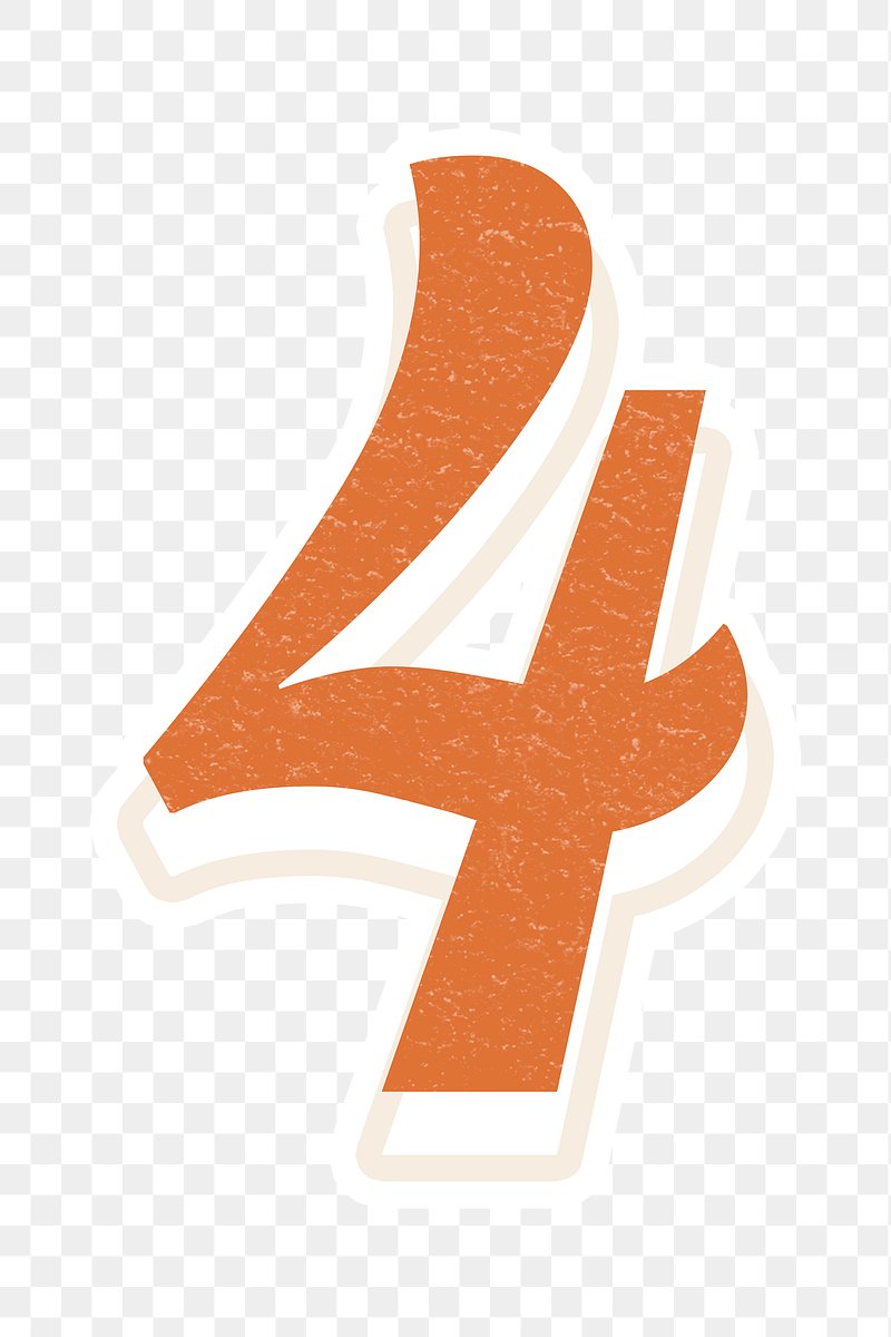 Number 4 png handwriting font | Free PNG Sticker - rawpixel