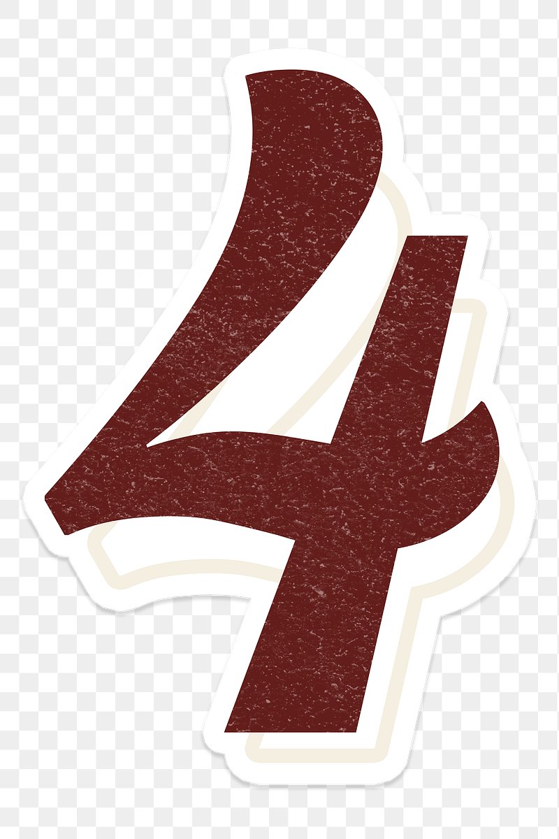 Red Number 4 Clipart