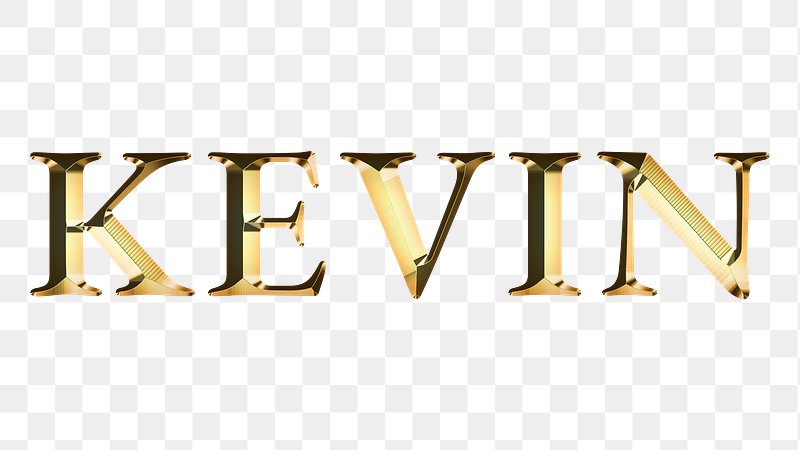 Kevin golden name typography design | Free PNG Sticker - rawpixel