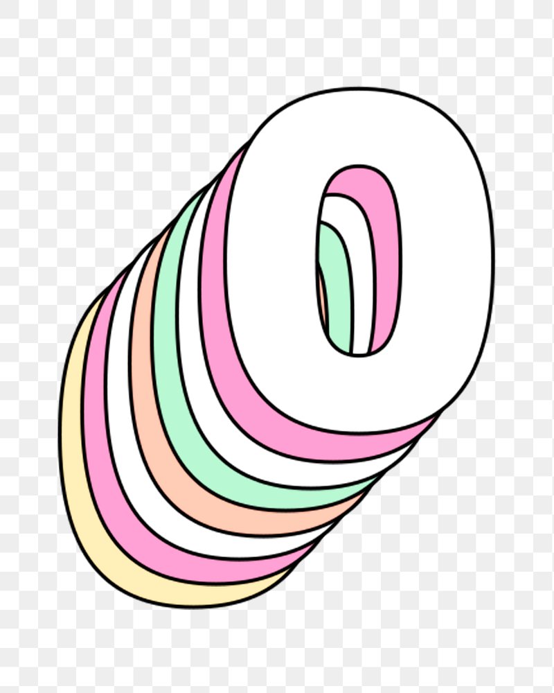 Retro 3d Pastel Zero PNG Number Typography Images | Free Photos, PNG ...