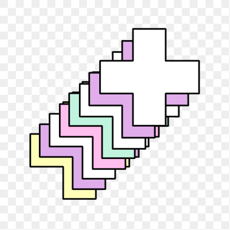 Layered plus sign png pastel | Free PNG Sticker - rawpixel