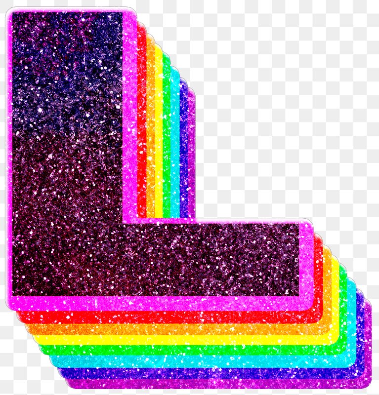 The Letter L In Rainbow