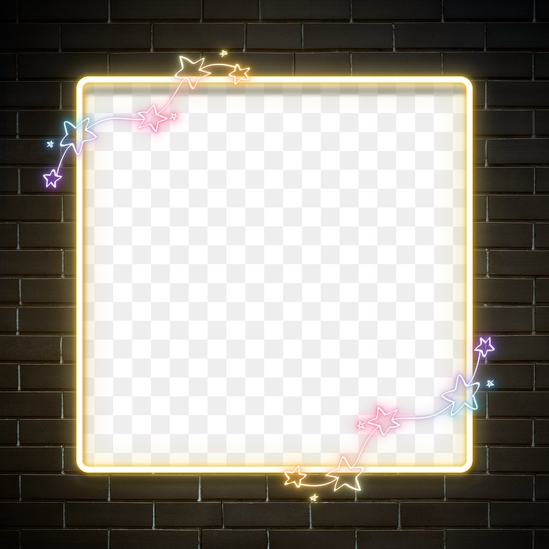 Square Yellow Neon Frame PNG Images | Free Photos, PNG Stickers ...