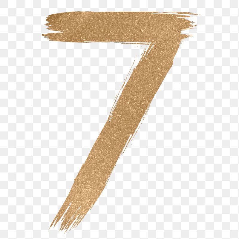 Transparent gold number 7 brushed | Free PNG Sticker - rawpixel
