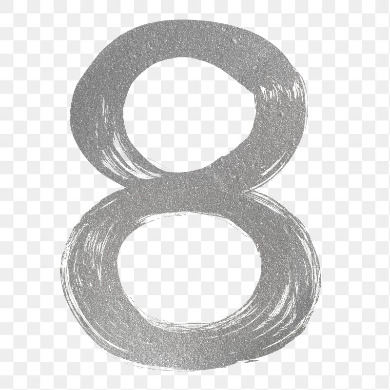 Silver Glitter 8 Number PNG Images | Free Photos, PNG Stickers ...