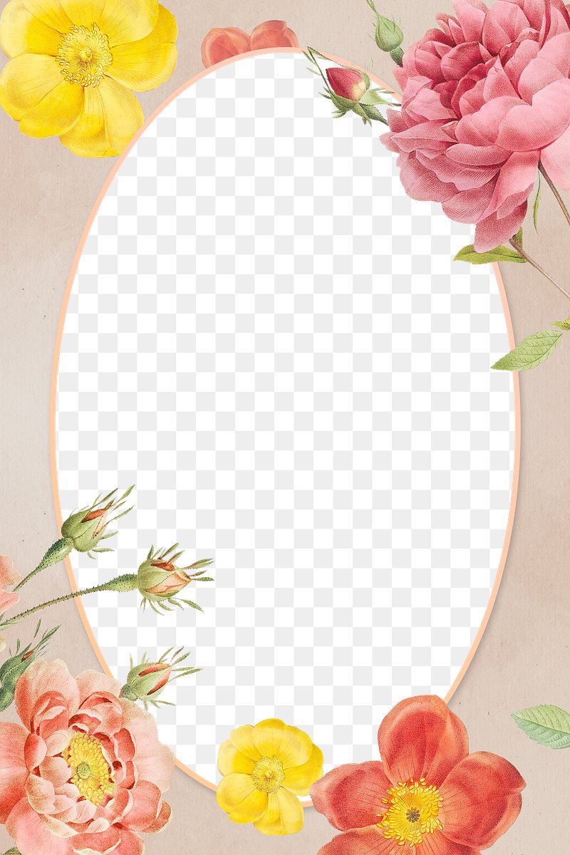 Red Flower Circle Frame PNG Images | Free Photos, PNG Stickers ...